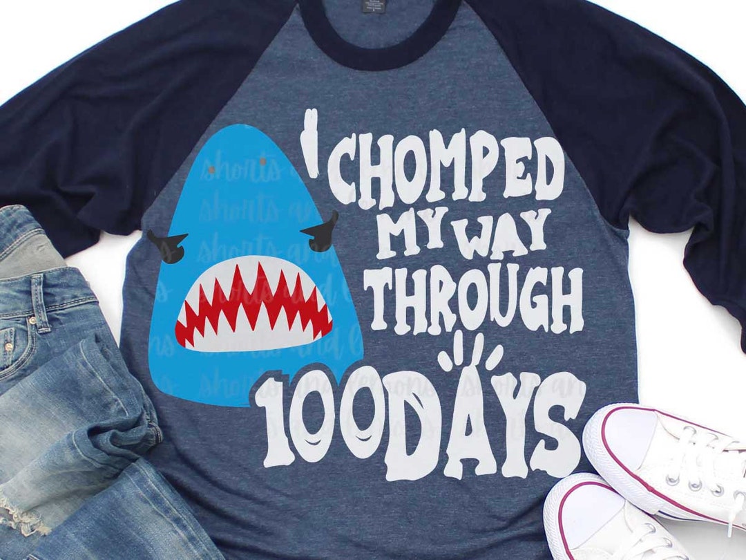 100th Day of School Svg, 100 Days Svg, Shark Svg, School, SVG, DXF, EPS ...