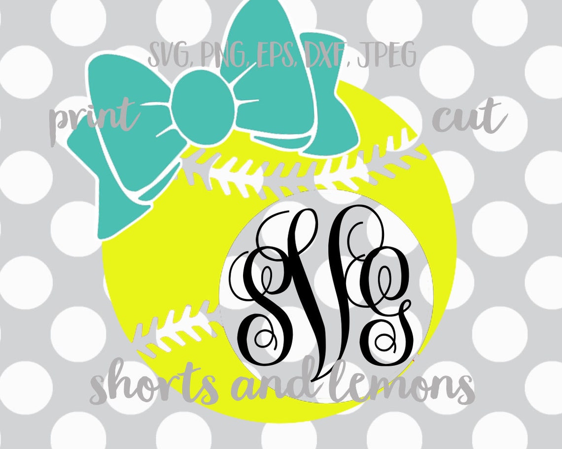 Softball SVG Softball Bow Decal Cut File Softball Shirt | Etsy