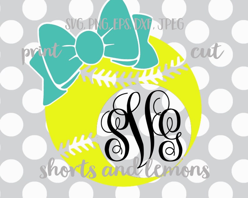 Softball SVG Softball Bow Decal Cut File Softball Shirt | Etsy