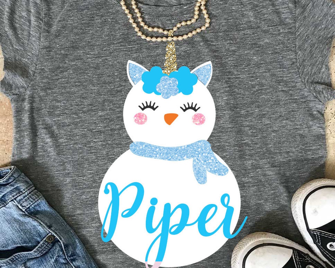 Girls Christmas Svg Christmas Svg Unicorn Snowman Svg Girl | Etsy