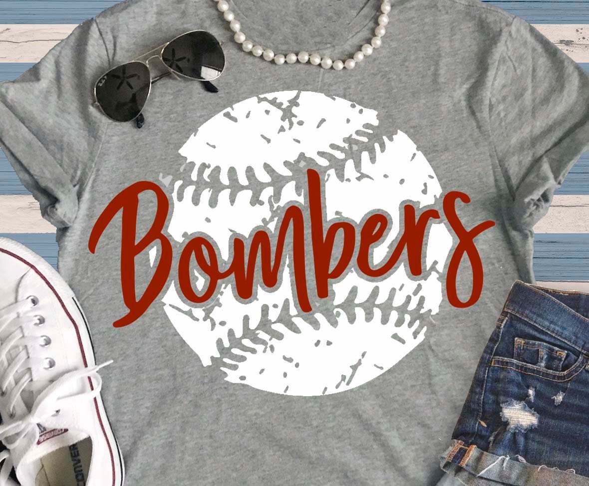 Bombers Svg Baseball Svg Bombers Baseball Distressed - Etsy