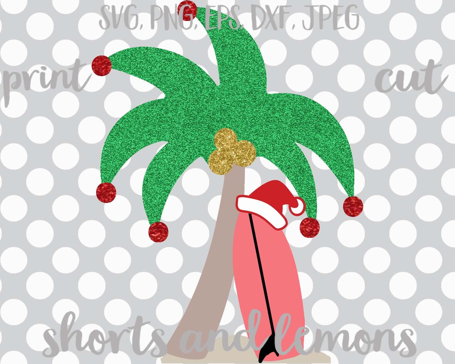 Santa Svg Palm Tree Svg Beach Santa Christmas Svg Santa - Etsy