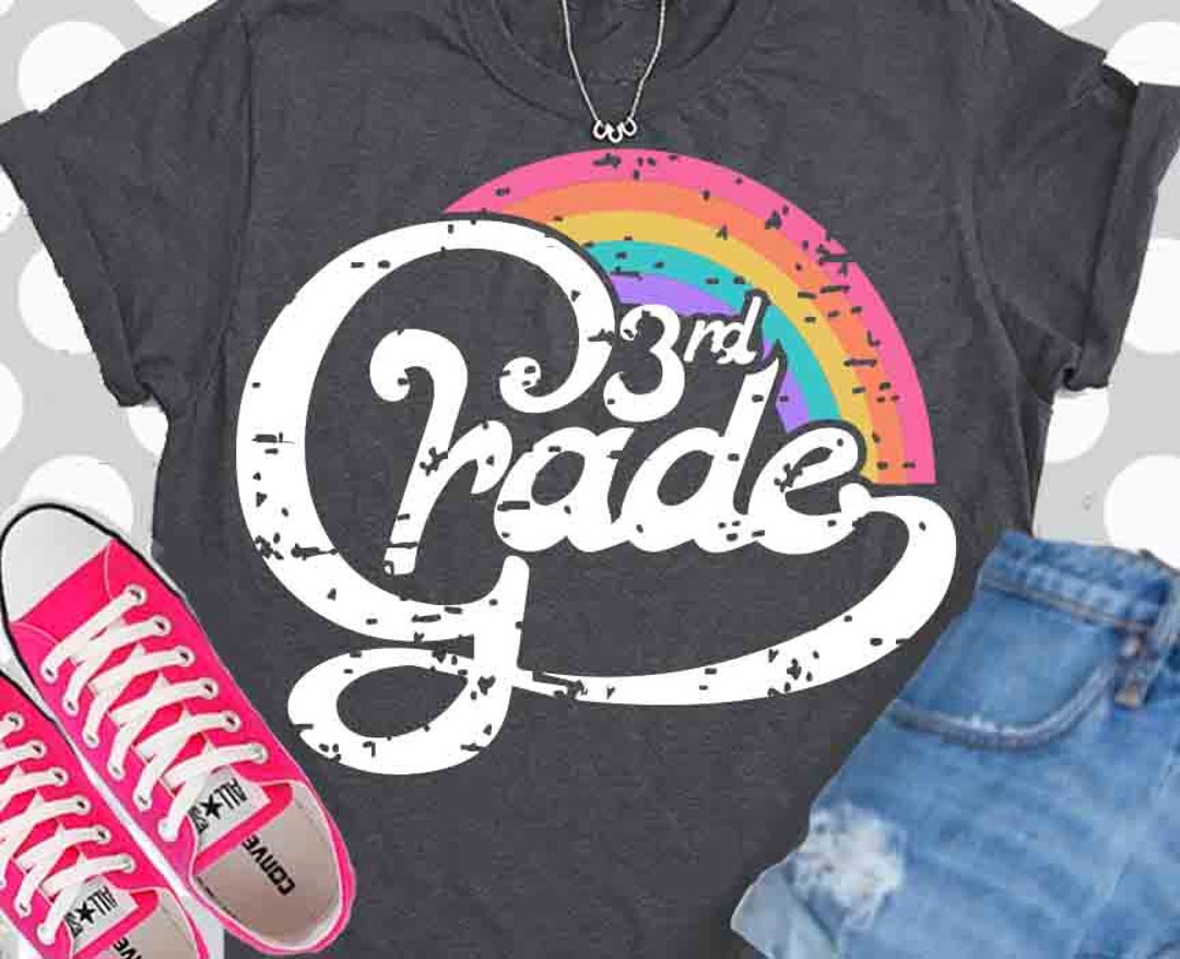 Svg, Third Grade, 3rd Grade Svg, 3rd, Rainbow, Teacher Svg, Grade ...