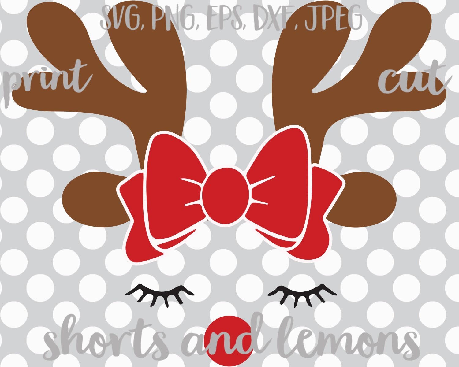 Reindeer Svg Girls Christmas Svg Red Nosed Reindeer Svg - Etsy