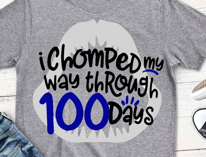 100th Day of School Svg 100 Days Svg Shark Svg School SVG - Etsy