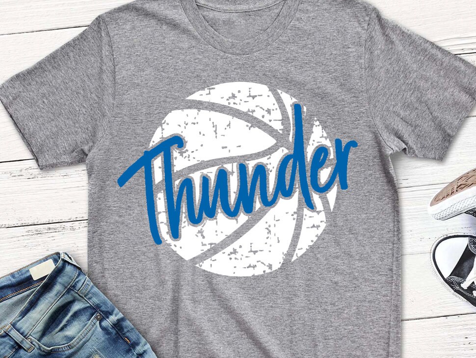 Thunder Svg Basketball Svg Thunder Basketball Grunge Svg | Etsy