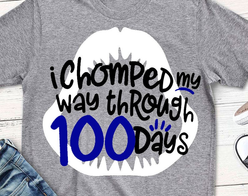 100th Day of School Svg 100 Days Svg Shark Svg School SVG - Etsy