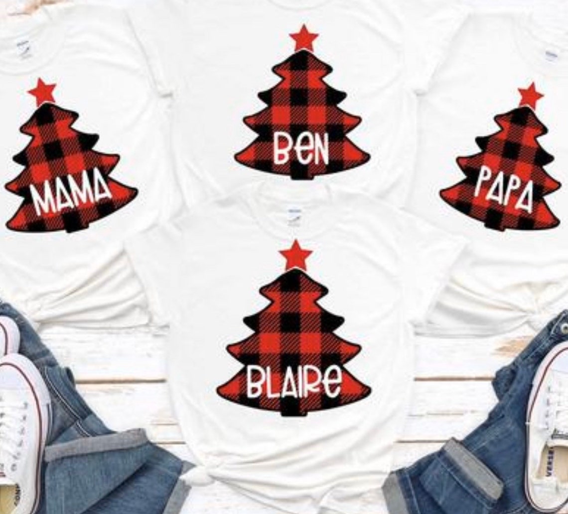 Christmas Tree Svg Family Christmas Svg Group Svg Plaid | Etsy