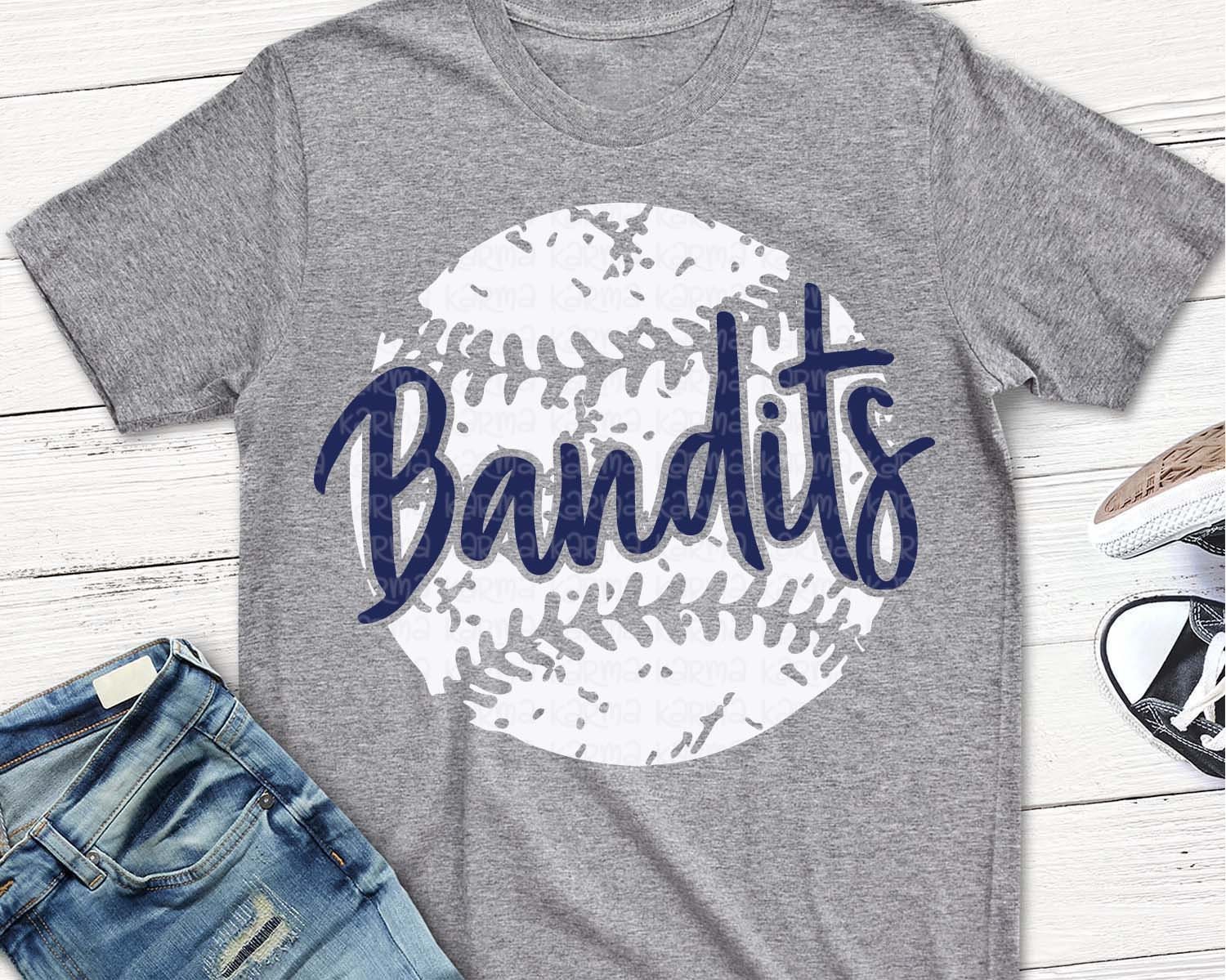 Bandits Svg Baseball Svg Bandits Baseball Distressed Svg - Etsy