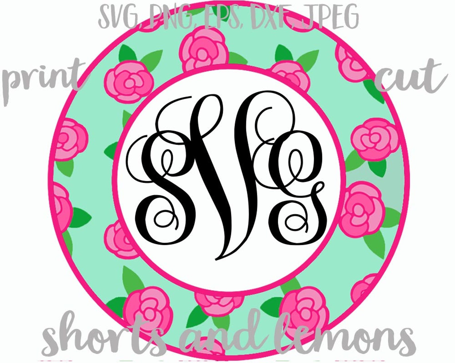 Floral Frame Svg Floral Monogram Svg Monogram Frame Svg - Etsy