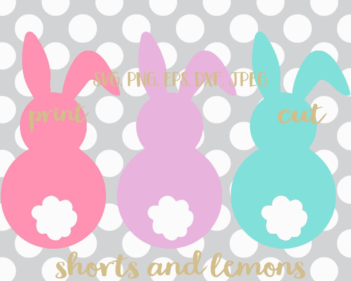 Easter Svg Bunny Svg Three Bunnies DXF EPS Peep Svg - Etsy