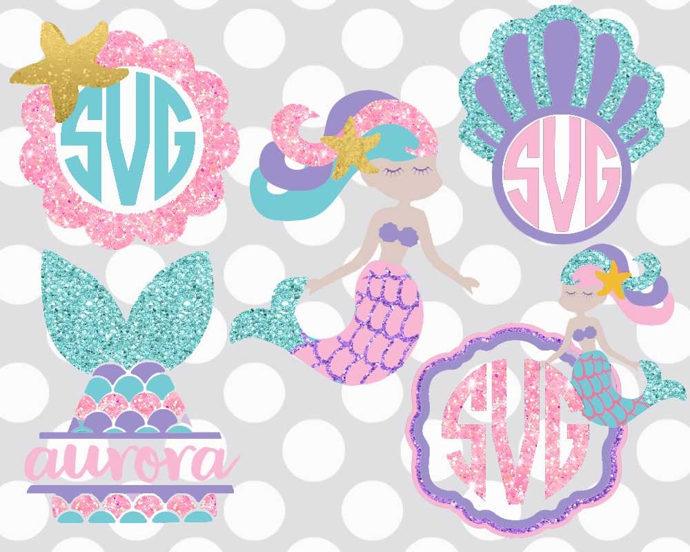 MERMAID Svg Mermaid Monogram Svg Mermaid Party Shirt Svg | Etsy