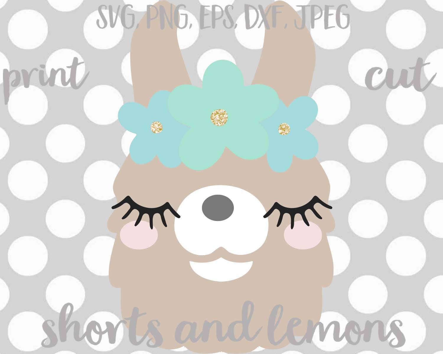 Llama Face Svg, Llama Svg, Alpaca Svg, Llama With Eyelashes Svg, Llama ...