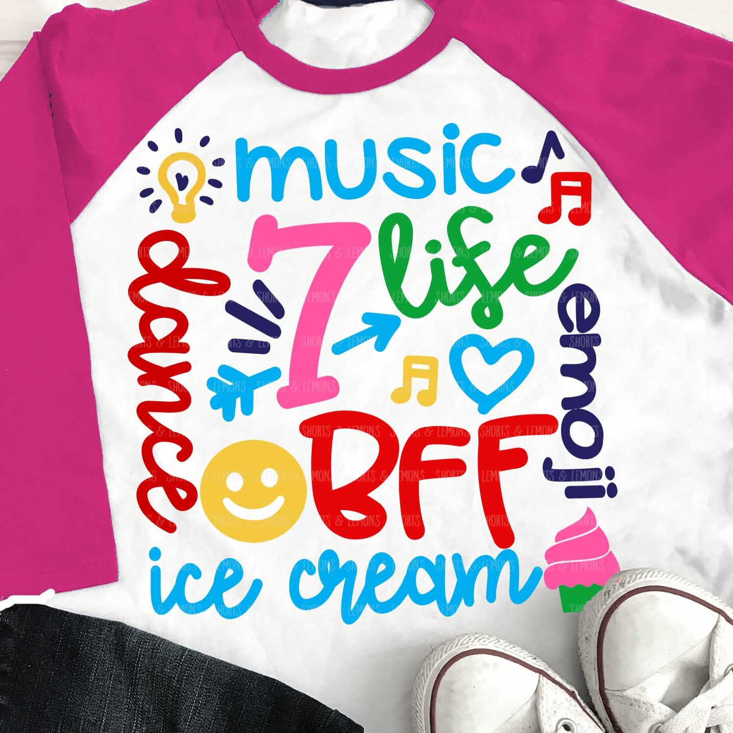 7th Birthday Svg 7 Svg Music Svg Seven Svg Smiley - Etsy