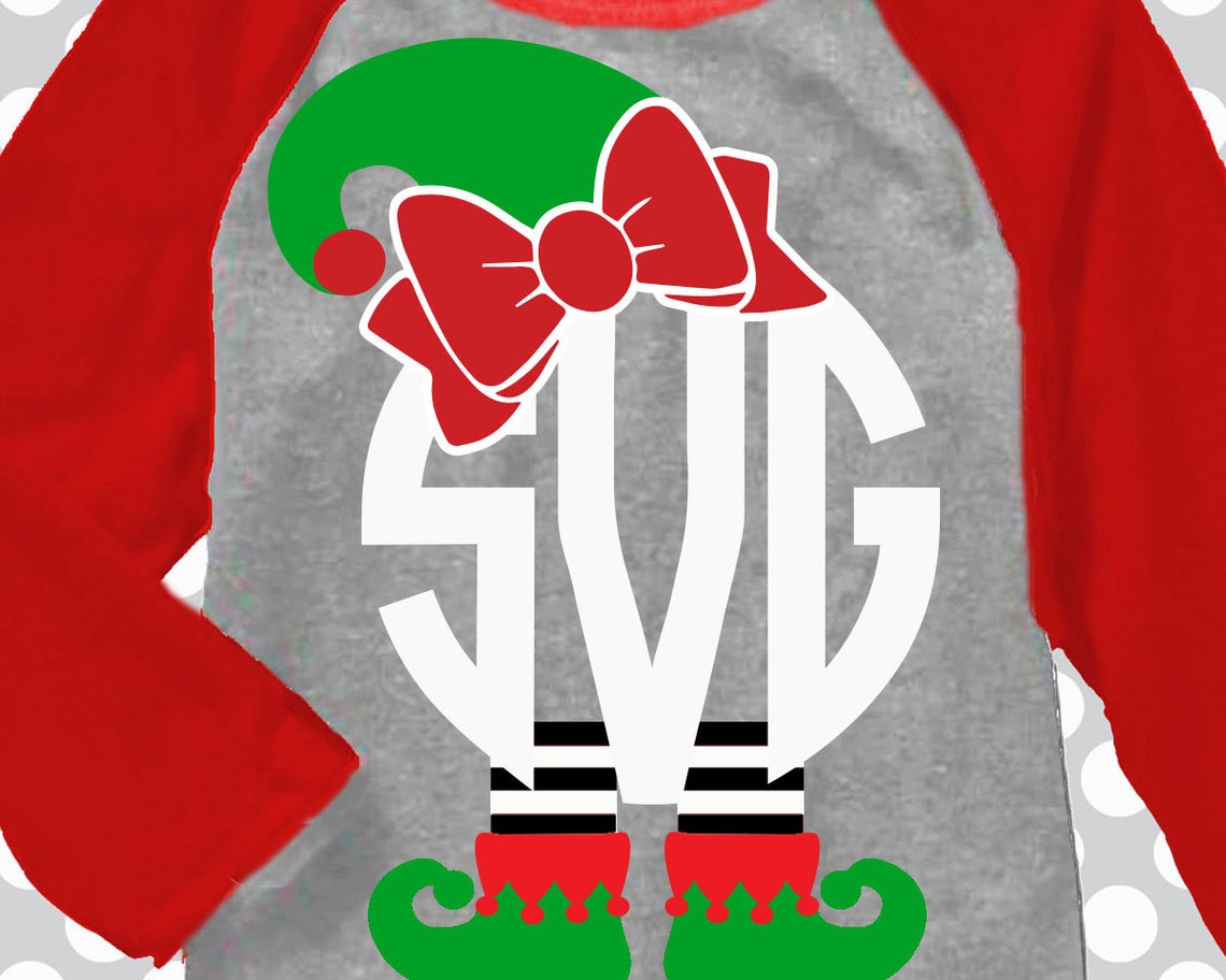 Elf Monogram Svg Girls Christmas Monogram Svg Elf Svg Girl - Etsy