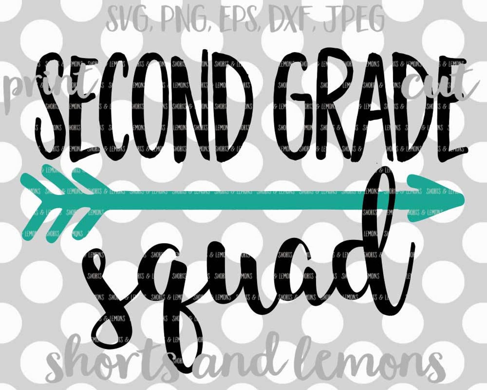 Second Grade Squad Svg Teacher Svg 2nd Grade Svg 2nd | Etsy