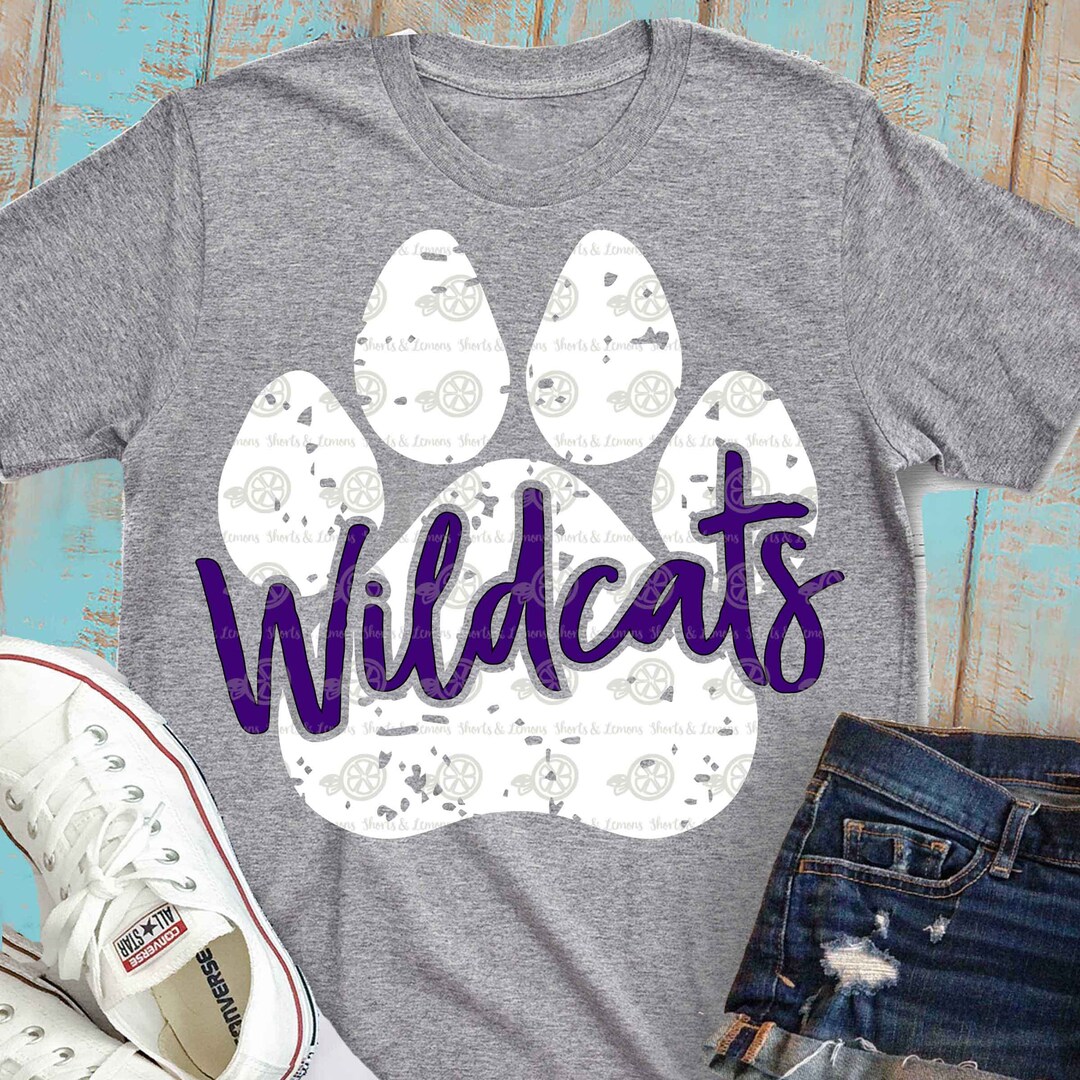 Wildcats Svg, Paw Svg, Wildcats Grunge Paw, Grunge, Digital Download ...