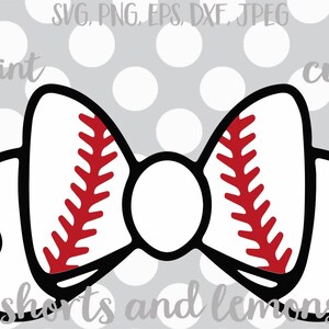 Baseball SVG, Baseball, Bow, Decal Cut File, Baseball Shirt, Baseball ...