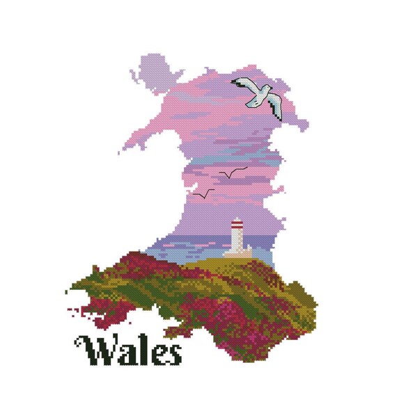Cross Stitch Map of Ireland - Etsy