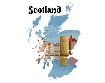 Scotland Silhouette Modern Cross Stitch Pattern Country - Etsy