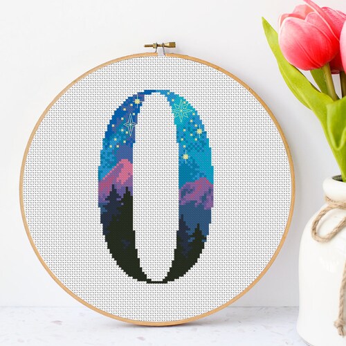 Floral Letter O Modern Cross Stitch Pattern PDF Monogram | Etsy