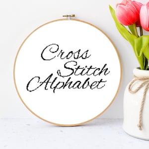 Full Alphabet Cross Stitch Pattern, Handwriting Cross Stitch Alphabet ...