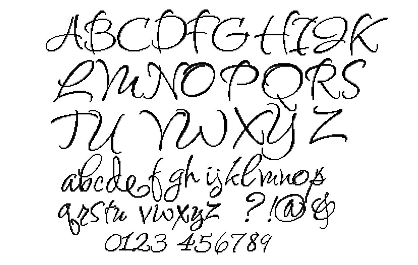 Stylish Full Alphabet Cross Stitch Pattern Handwriting Cross - Etsy