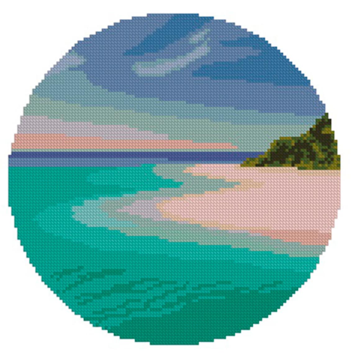 Ocean Cross Stitch Pattern Beach Cross Stitch Pattern - Etsy