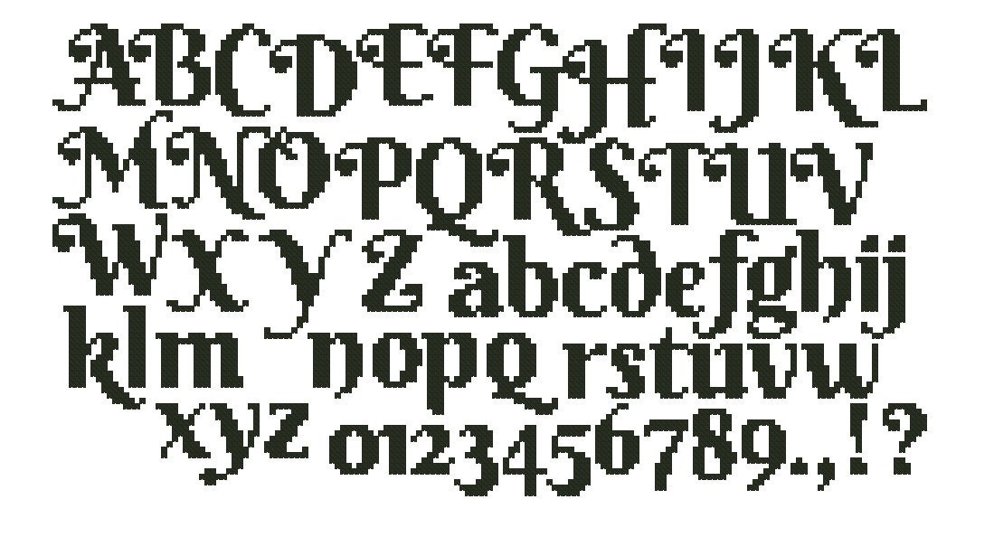 Small Font Cross Stitch Pattern Alphabet Block Cross Stitch - Etsy