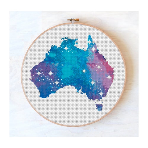 Australia Silhouette Modern Cross Stitch Pattern Nature Easy - Etsy