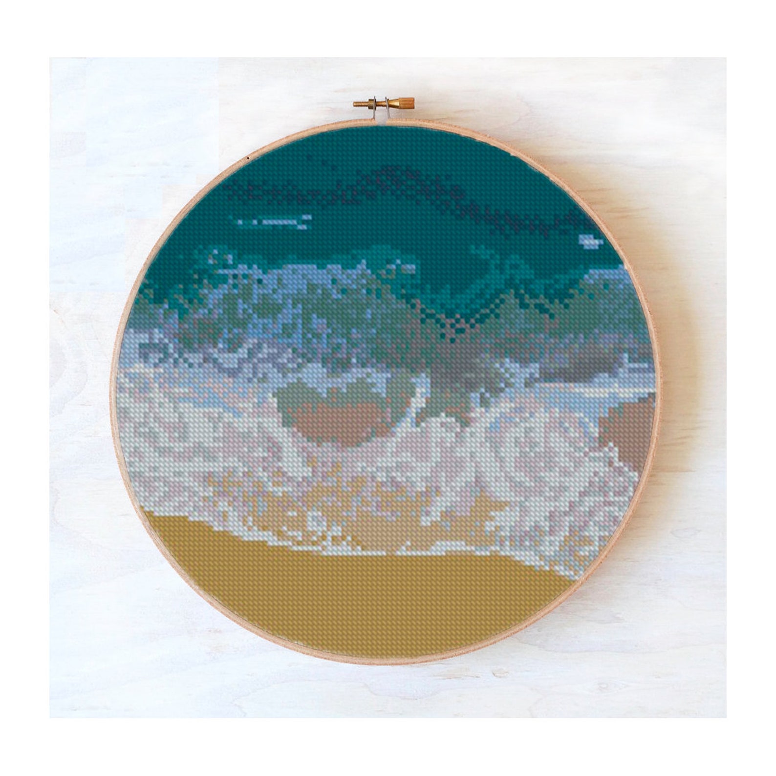 Ocean Wave Cross Stitch Pattern Modern Nature Cross Stitch - Etsy