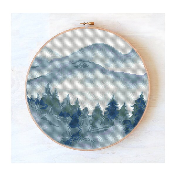 Mountain Cross Stitch Pattern - Etsy