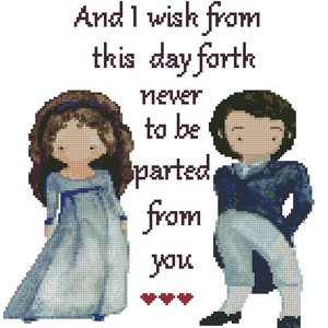 Pride and Prejudice Cross Stitch Pattern Elizabeth Bennet and - Etsy