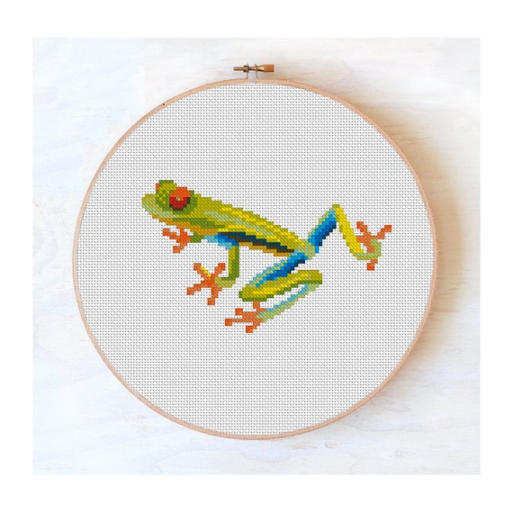 Home Improvement Home & Hobby Frog with leaves cross stitch pattern PDF ...