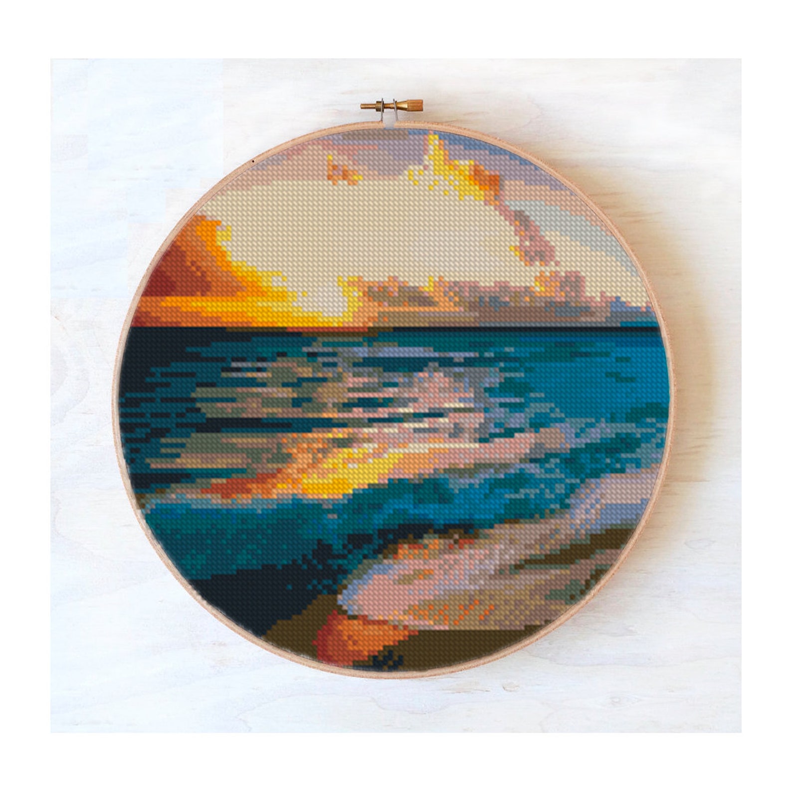 Landscape Cross Stitch PDF Sunset Cross Stitch Pattern - Etsy UK