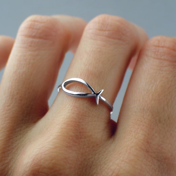 Ichthus Fish Ring - Etsy