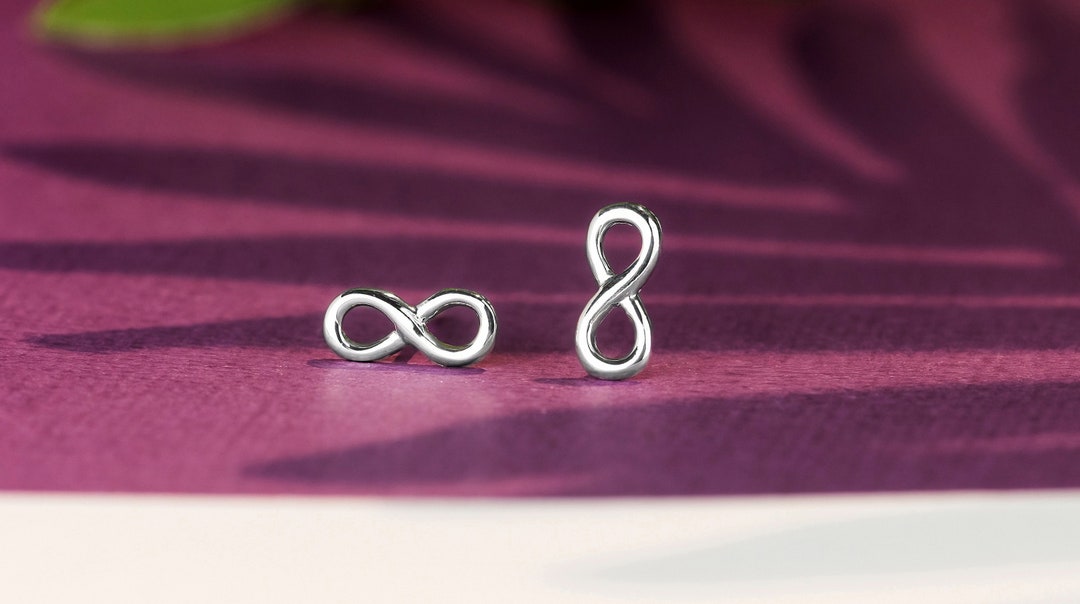 925 Sterling Silver Infinity Symbol Earrings - Infinity Studs in Silver ...