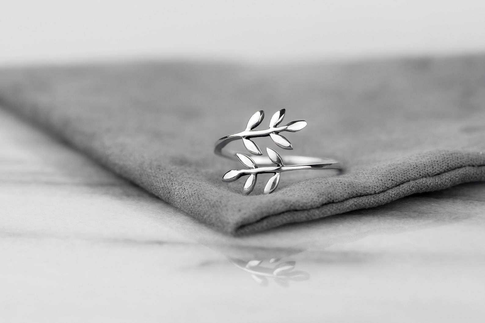 925 Sterling Silver Adjustable Leaf Ring Olive Leaves Ring | Etsy