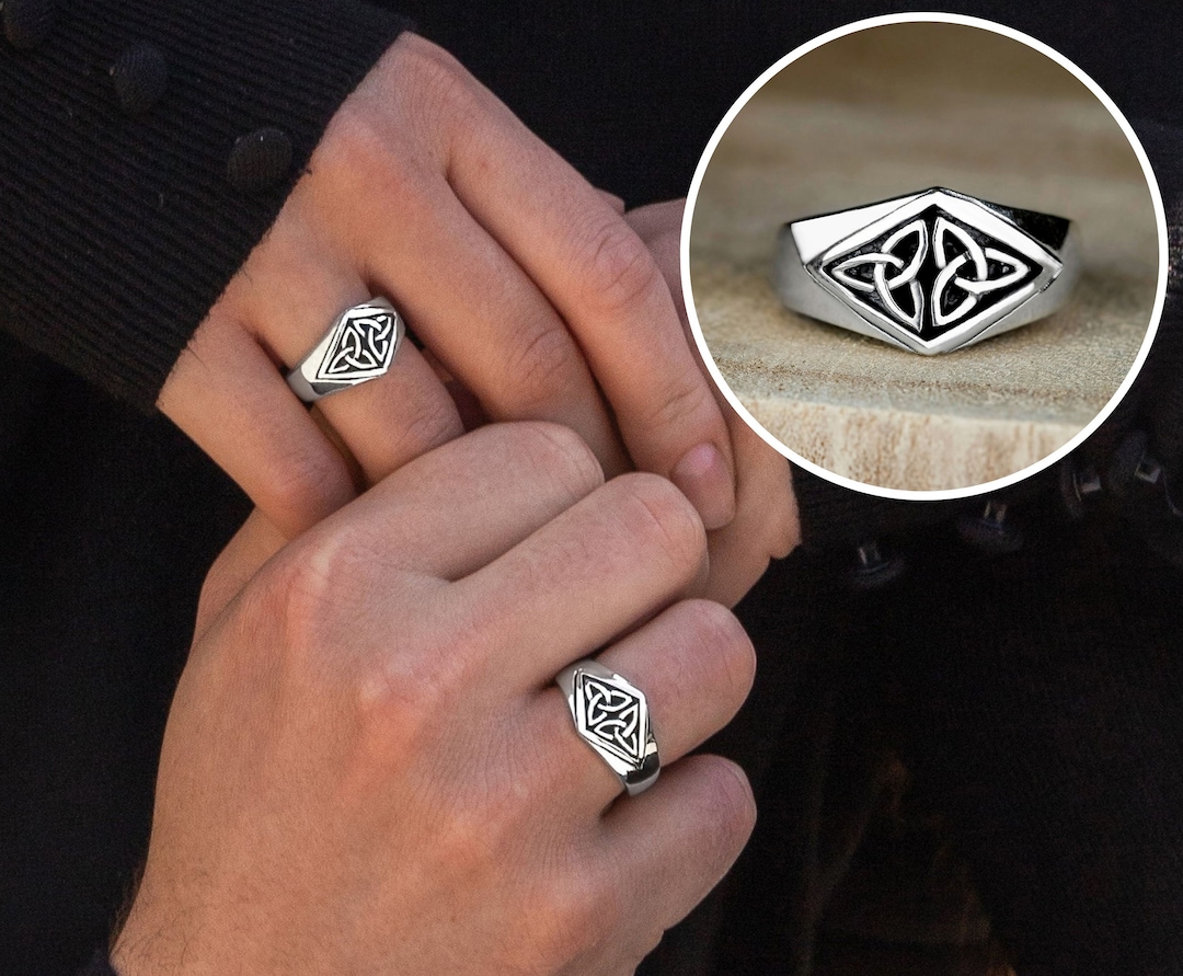 925 Sterling Silver Celtic Signet Ring - for Men & Women - Etsy