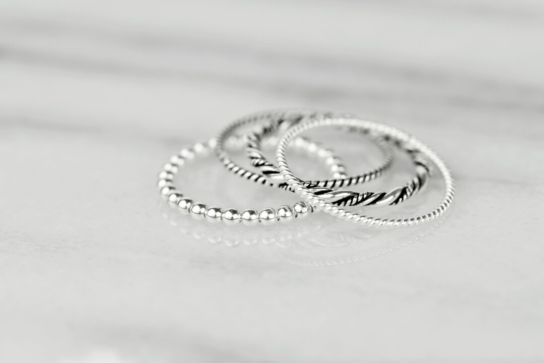 Stackable 925 Sterling Silver Ring - Design B - Etsy
