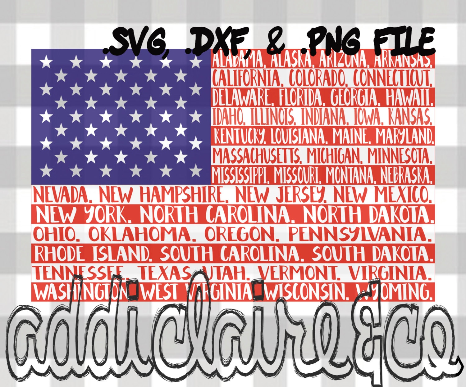 United States of America Fifty Nifty State Flag - Etsy