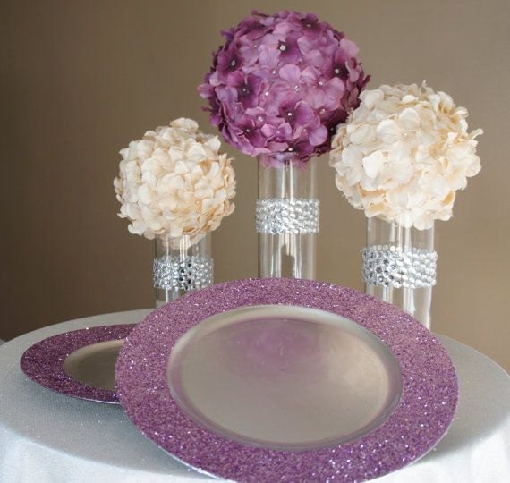 Pink Glitter Charger Plates