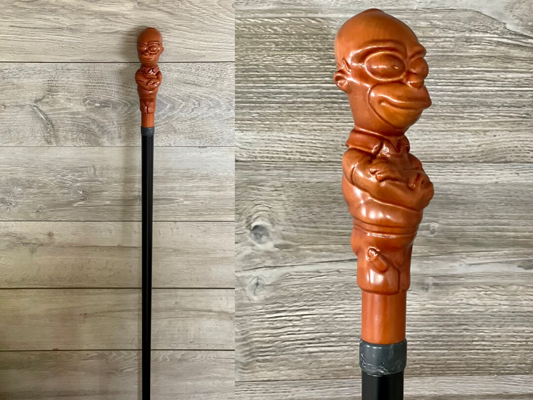 Homer Walking Stick, Walking Cane, Cane for Costume Parties, Carved ...
