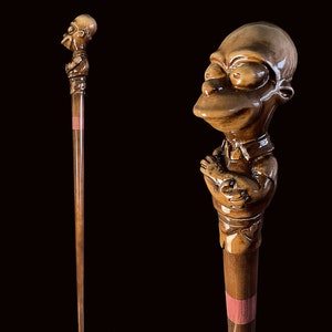 Homer Walking Stick, Walking Cane, Cane for Costume Parties, Carved ...