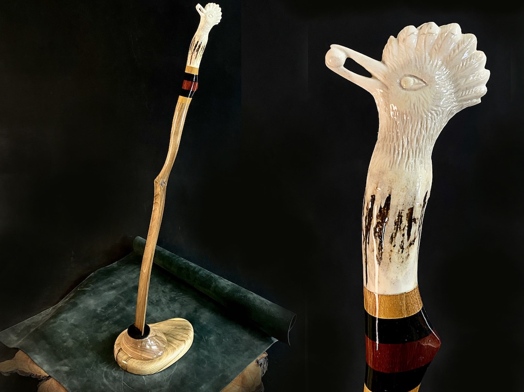 A Unique Shoe Horn With a Stand. the Osprey Bird is Carved From an Elk ...