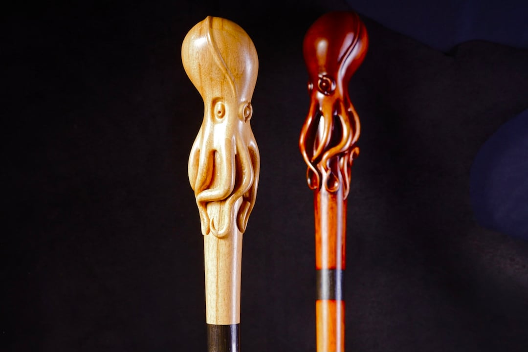 Octopus Walking Stick Cane Handmade Wooden Stick High Quality Unique ...