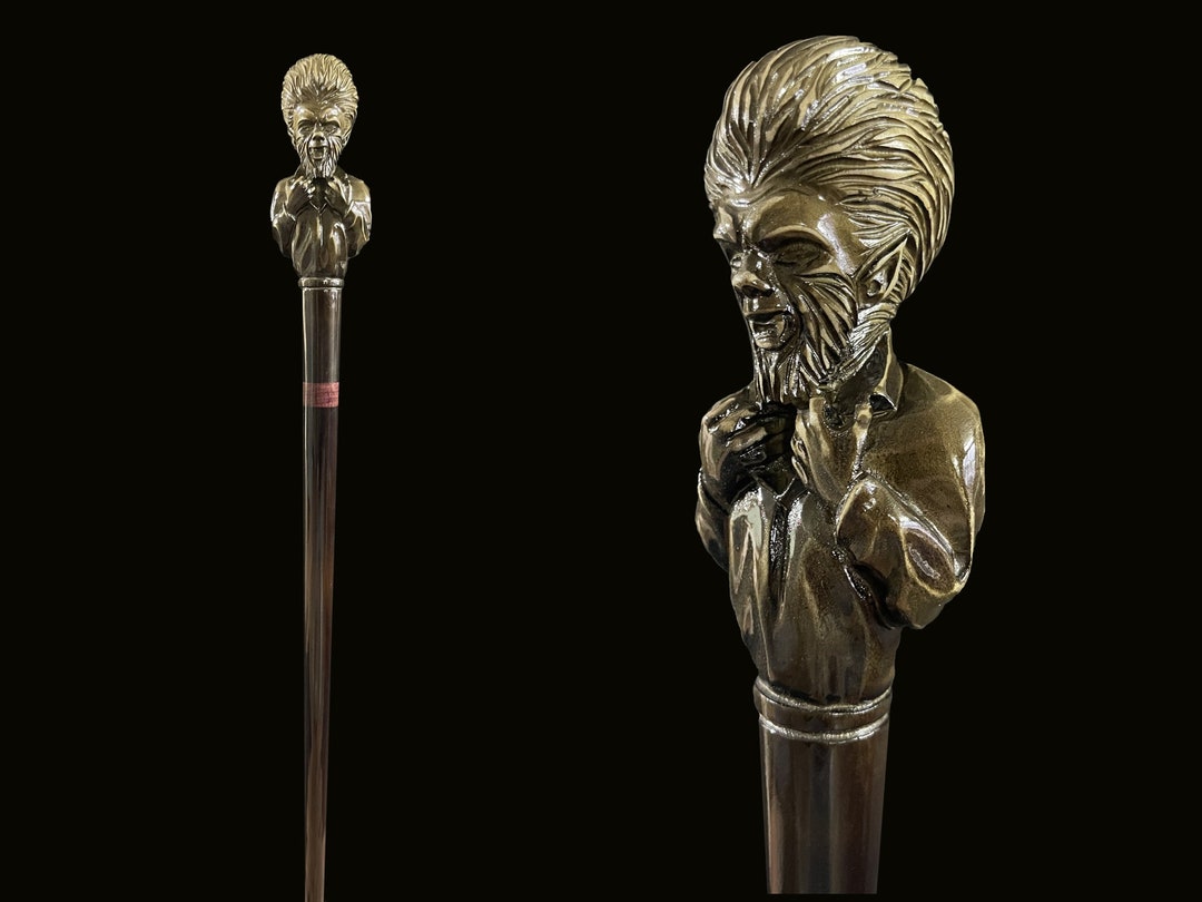 Wolfman Cane Carved Cane Walking Stick Cane Handmade Wooden Stick High ...