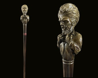 Wolfman Cane Carved Cane Walking Stick Cane Handmade Wooden - Etsy