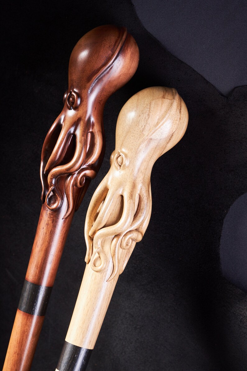 Octopus Walking Stick Cane Handmade Wooden Stick High Quality Unique ...