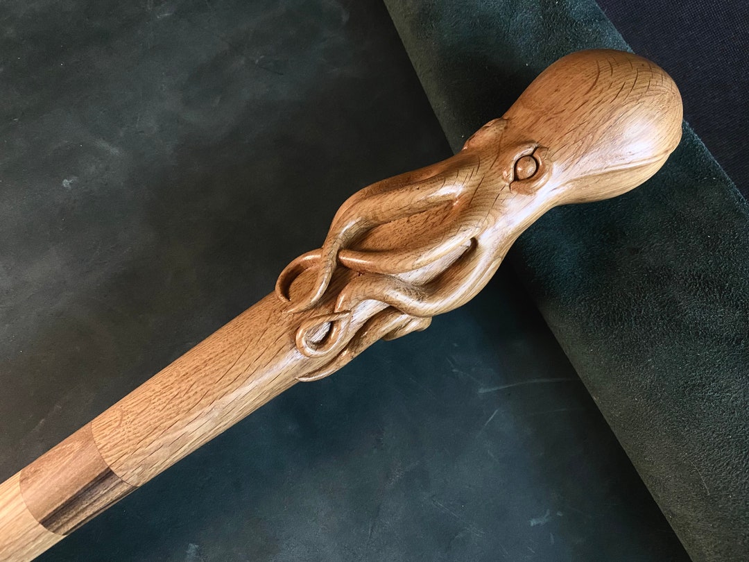 Octopus Walking Stick Cane Handmade Wooden Stick,octopus Decor, Unique ...